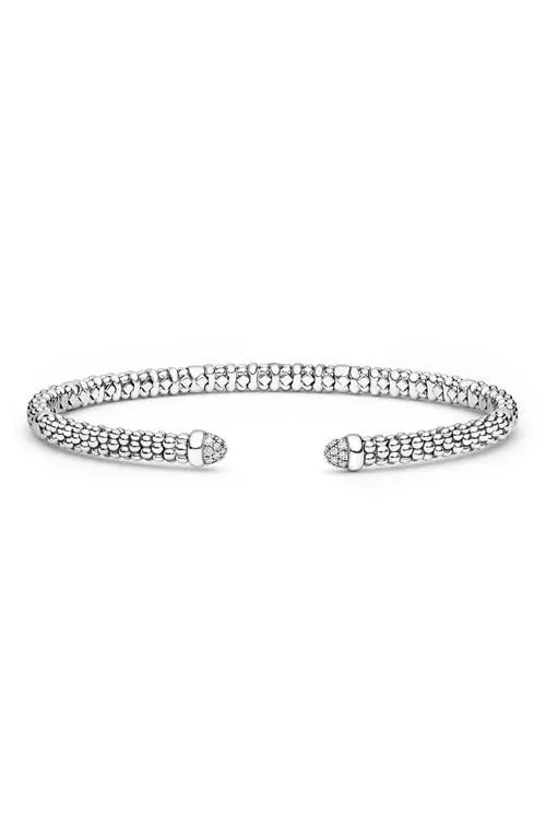 Lagos Sterling Diamond Cuff Bracelet - Silver