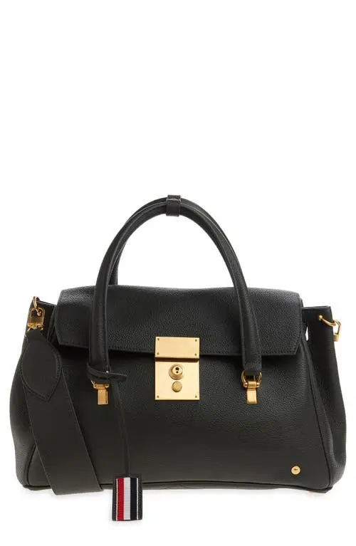 Thom Browne Bolton Pebble Grain Leather Satchel - Black