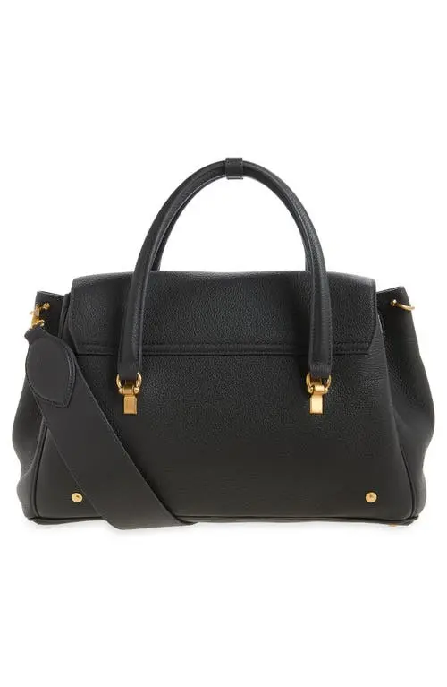 Thom Browne Bolton Pebble Grain Leather Satchel - Black