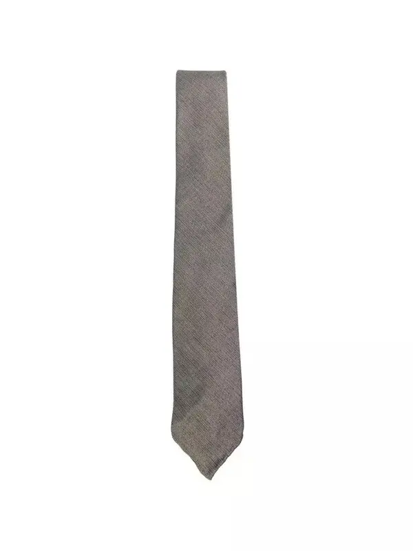 DELL'OGLIO Martin Patterned Neck Tie - Brown