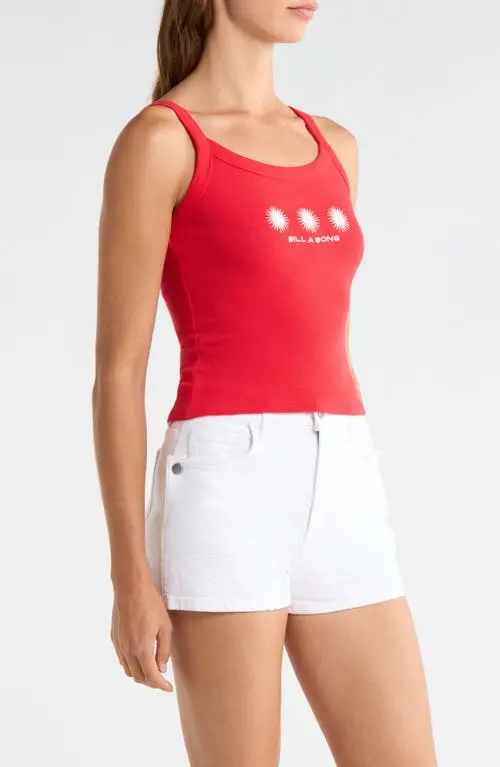 BILLABONG Day Trip Forever Rib Knit Tank - Fiesta Red