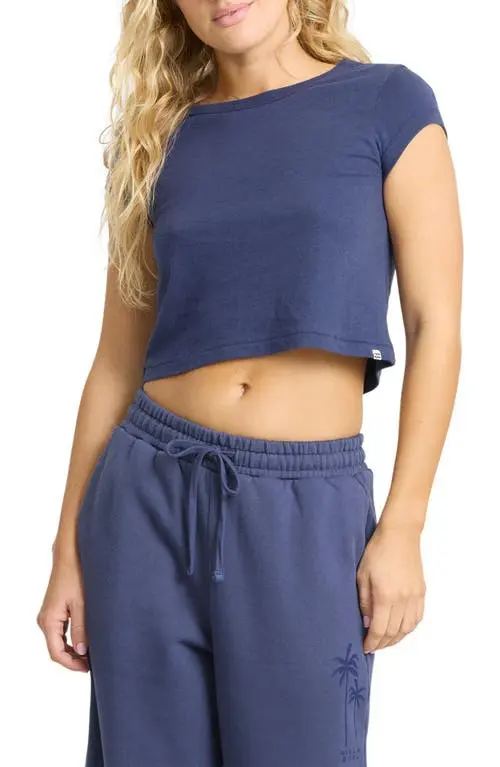 BILLABONG Daily Cotton Jersey Crop T-shirt - Classic Navy