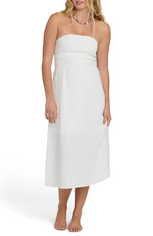 BILLABONG Strapless Midi Dress - Salt Crystal