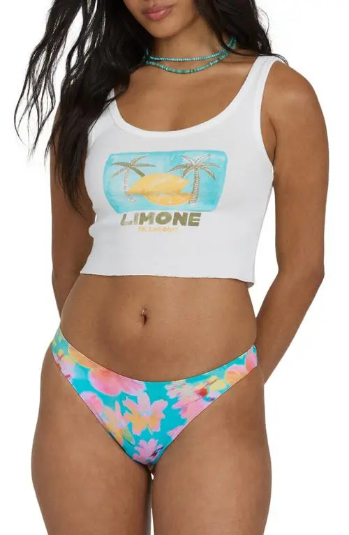 BILLABONG Graphic Scoop Neck Crop Tank Top - Salt Crystal