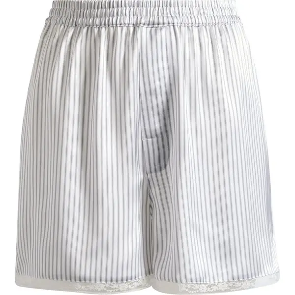 SKIMS Woven Shine Lace Shorts - Silver Triple Pinstripe