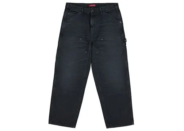 Supreme Worn Double Knee Painter Pant - Black