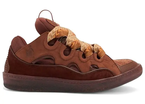 LANVIN Leather Curb Sneakers - Brown