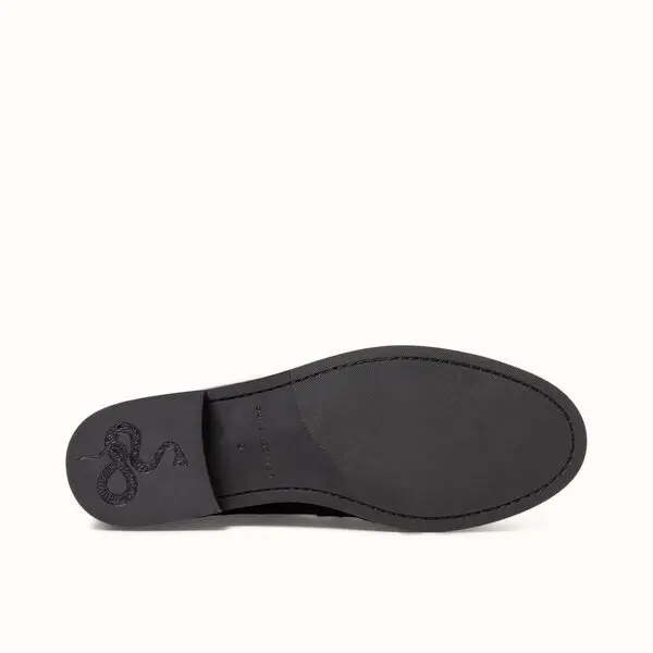 DUKE + DEXTER Ezra Tumbled Ruched Loafer - Black