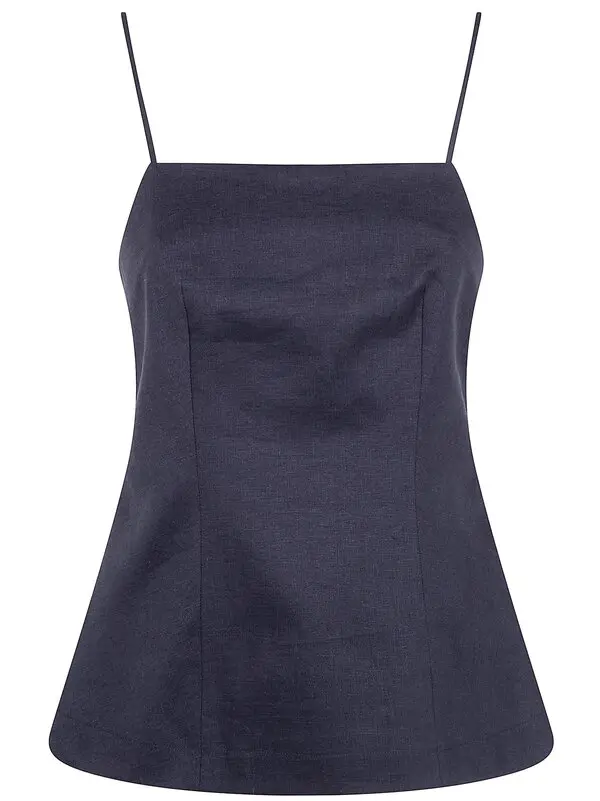 SEMICOUTURE Linen Top - Black