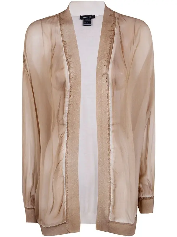 Avant Toi Hand-painted Chiffon Cardigan