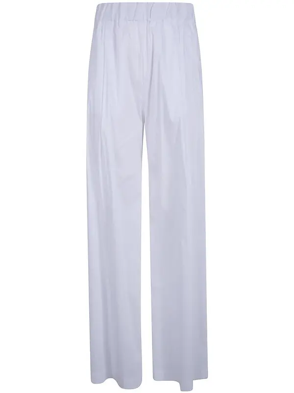 SEMICOUTURE Johnny Popeline Cotton Trousers - White