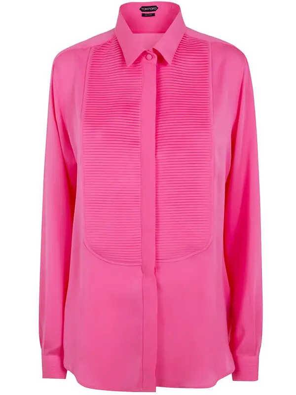 TOM FORD Washed Silk Georgette Shirt - Pink