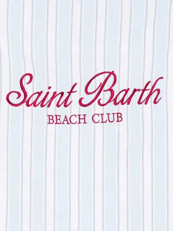 MC2 SAINT BARTH Foutas Light Large Stripes Sea Towel - Blue