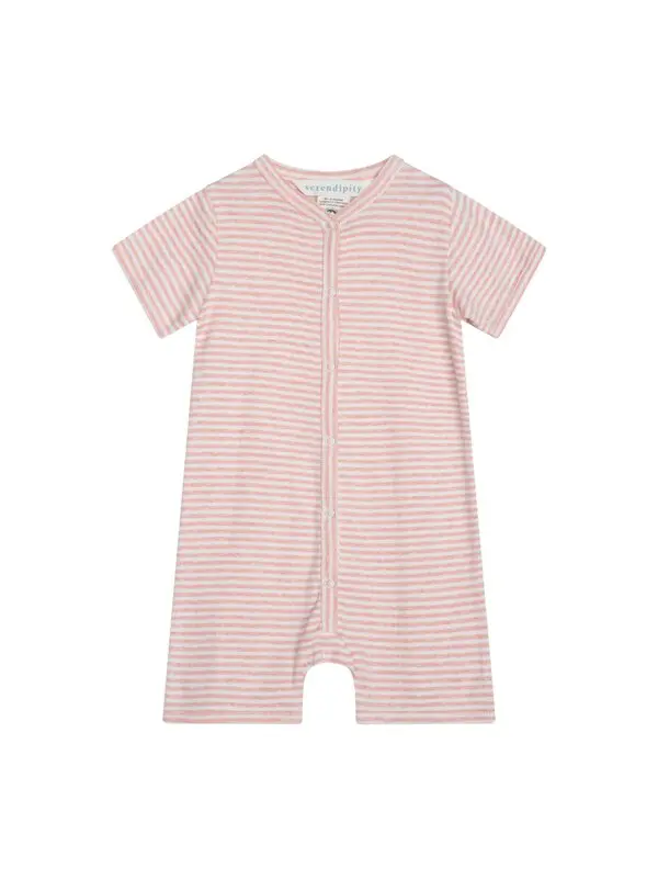 SERENDIPITY ORGANICS Baby Short Suit Stripe - Pink