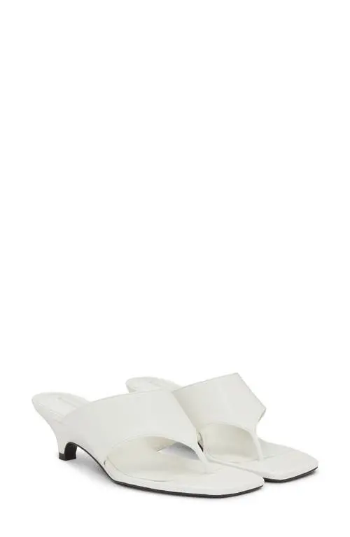 REFORMATION Sherlyn Wedge Thong Sandal - White Leather