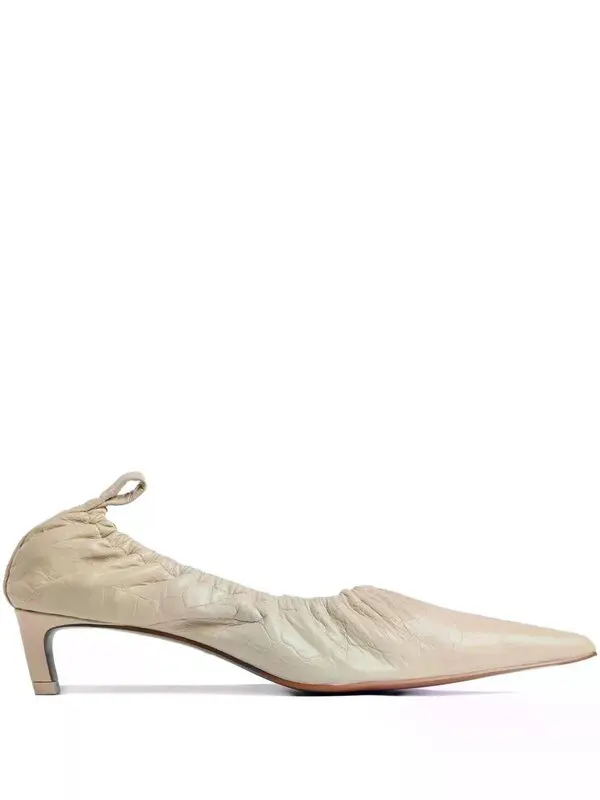 12 STOREEZ 40mm Crinkled-leather Pumps - Neutrals