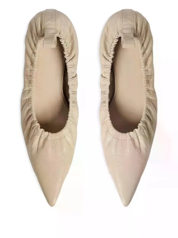 12 STOREEZ 40mm Crinkled-leather Pumps - Neutrals