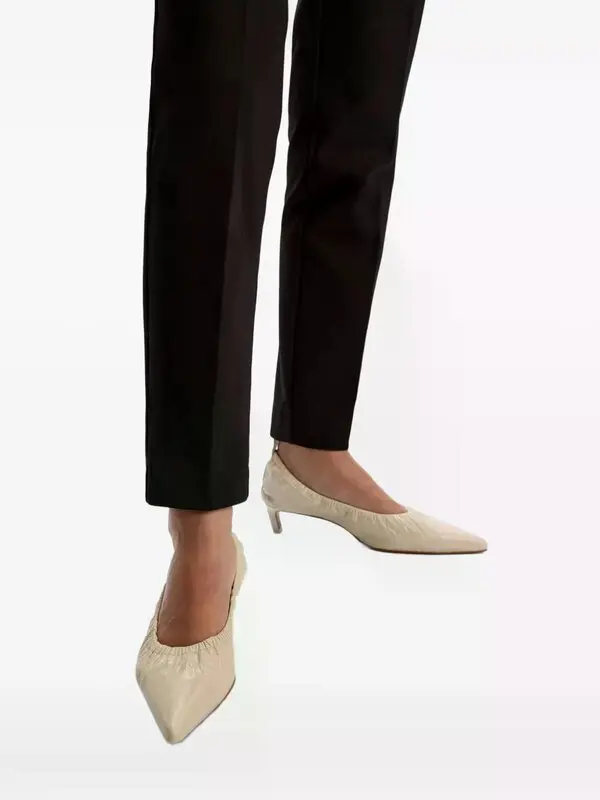 12 STOREEZ 40mm Crinkled-leather Pumps - Neutrals