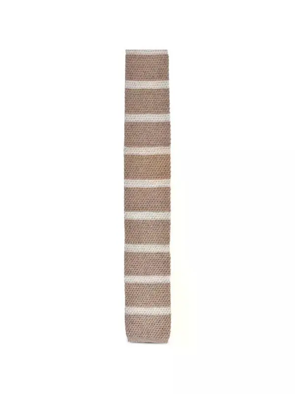 Brunello Cucinelli Striped Knitted Tie - Neutrals