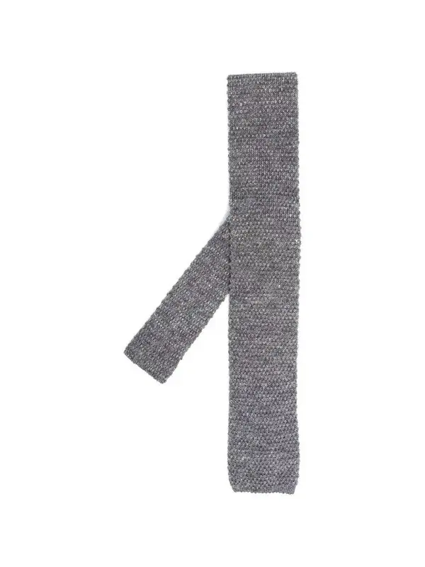 Brunello Cucinelli Knitted Neck Tie - Grey