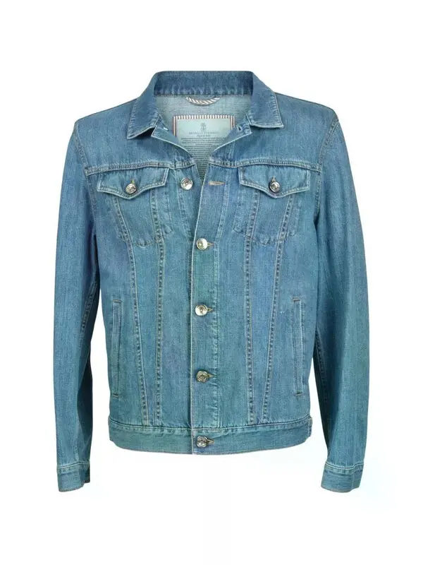 Brunello Cucinelli Faded-wash Denim Jacket - Blue