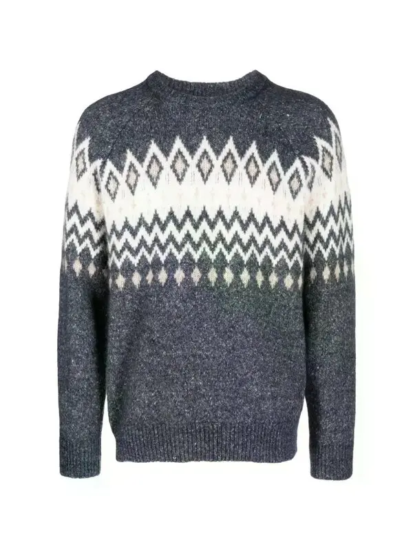 Brunello Cucinelli Fair Isle Knit Sweater - Grey