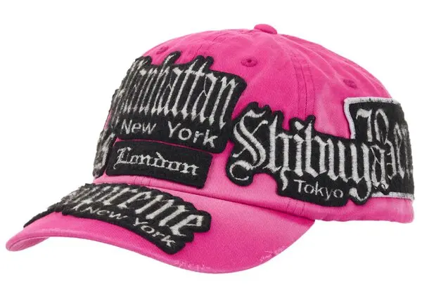 Supreme City Patches 6-panel Cap - Pink