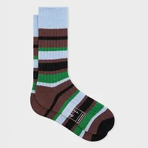 Paul Smith Light Stripe Merino Wool Socks - Blue