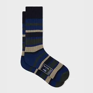 Paul Smith Stripe Merino Wool Socks - Blue