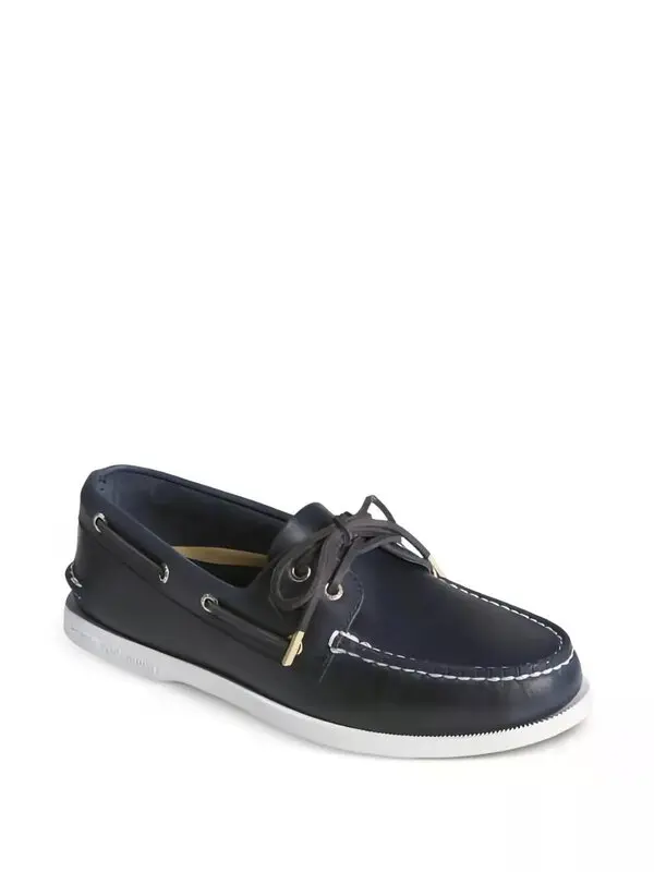 Sperry Lace-up Leather Boat Shoes - Blue