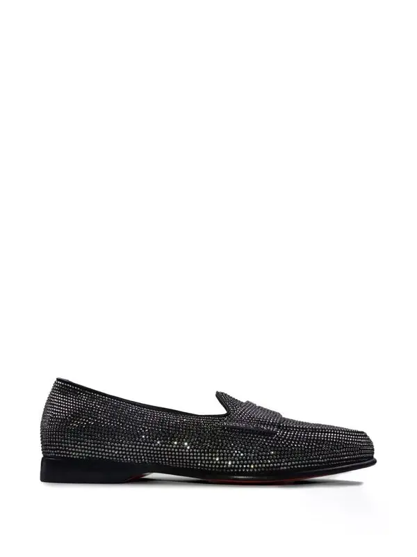 Santoni Embellished Leather Loafers