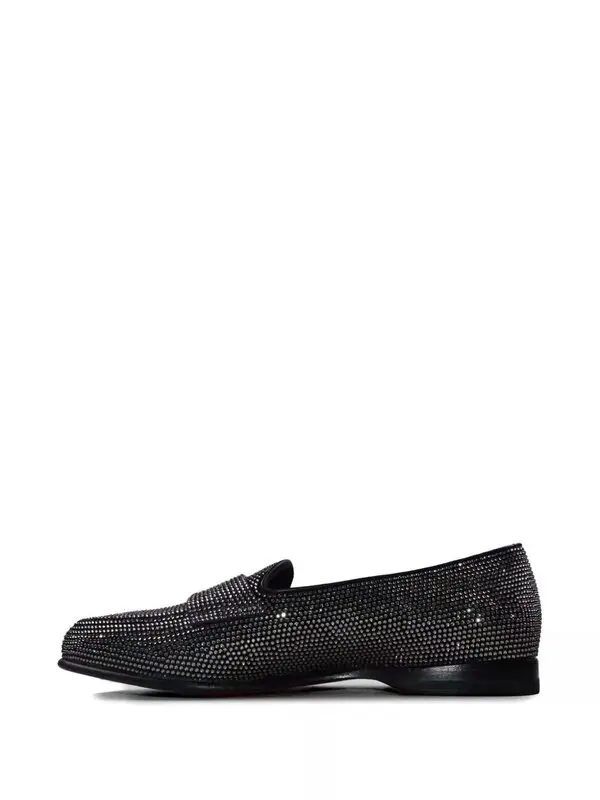 Santoni Embellished Leather Loafers