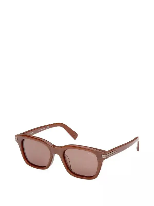 Zegna Square-frame Sunglasses - Brown