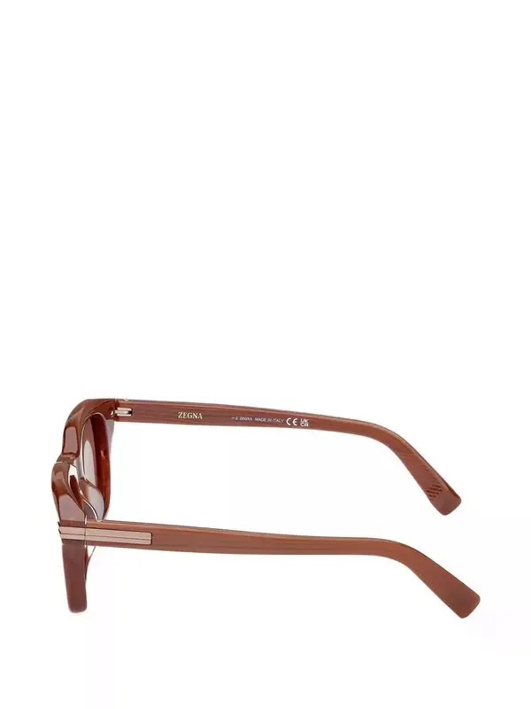Zegna Square-frame Sunglasses - Brown