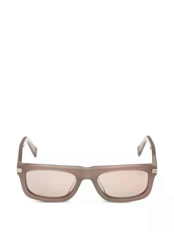Zegna Rectangle-frame Sunglasses - Brown