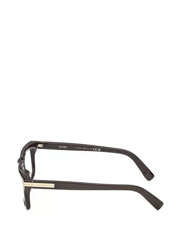 Zegna Rectangle-frame Eyeglasses - Brown