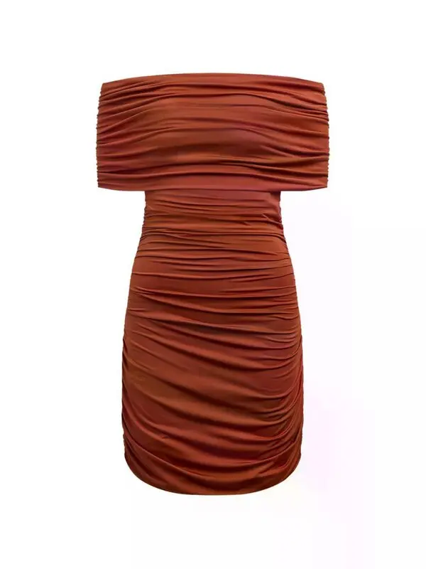 12 STOREEZ Off-the-shoulder Mini Dress - Brown
