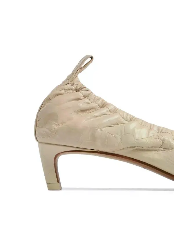 12 STOREEZ 40mm Crinkled-leather Pumps - Neutrals