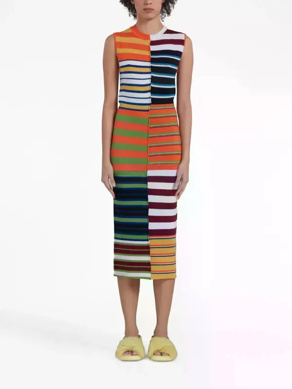 Marni Patchwork Knitted Midi Dress