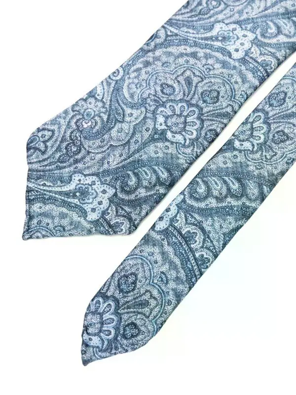 DELL'OGLIO Martin Paisley-pattern Tie - Blue