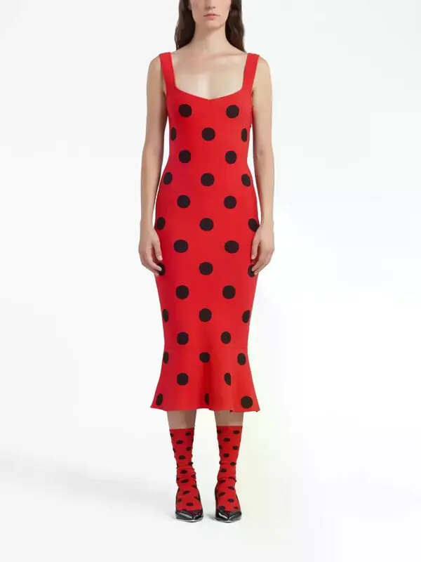 Marni Polka Dot-print Midi Dress