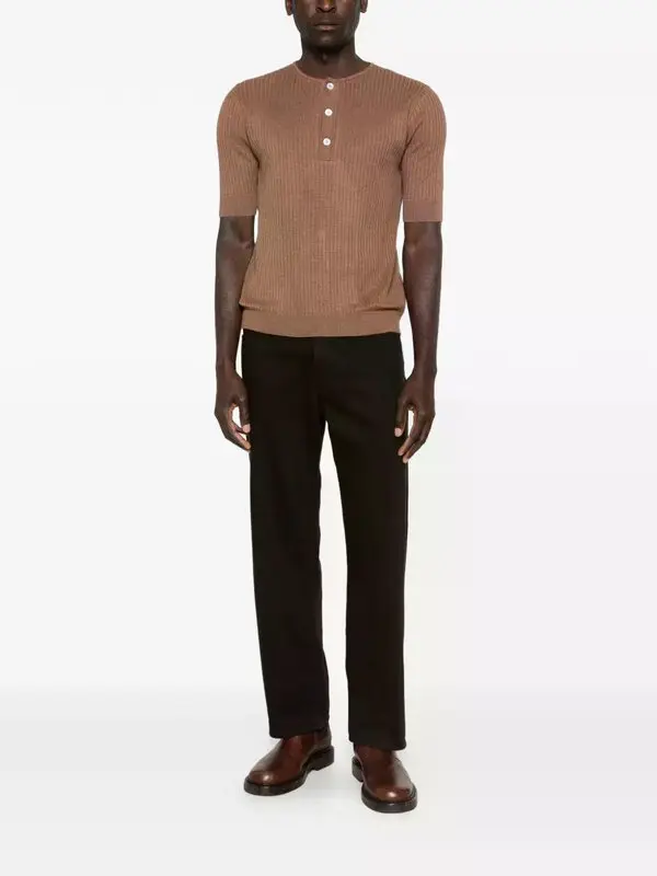 LARDINI Ribbed Button Shirt