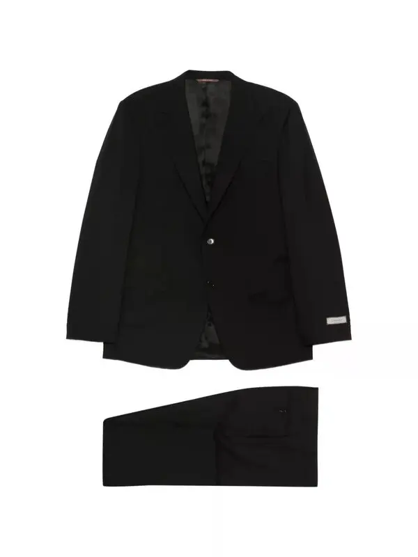 Canali Logo-patch Single-breasted Suit - Black