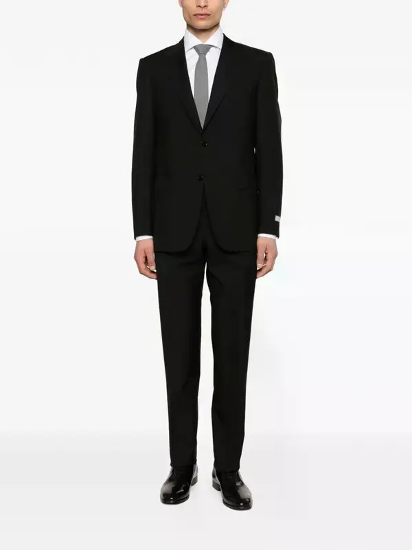 Canali Logo-patch Single-breasted Suit - Black