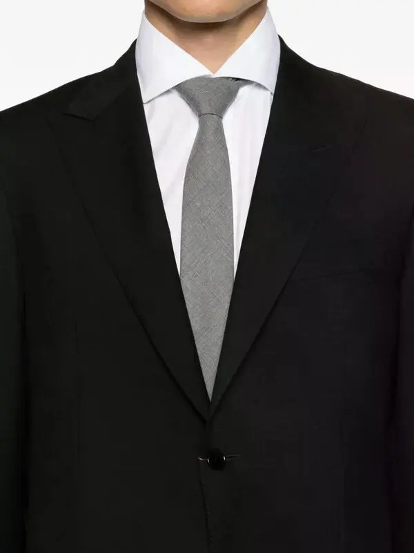 Canali Logo-patch Single-breasted Suit - Black