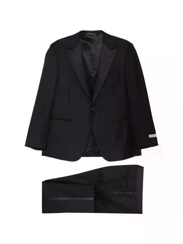 Canali Logo-patch Single-breasted Dinner Suit - Blue