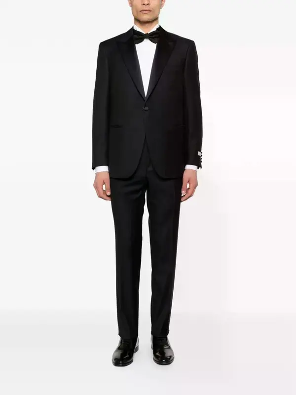 Canali Logo-patch Single-breasted Dinner Suit - Blue