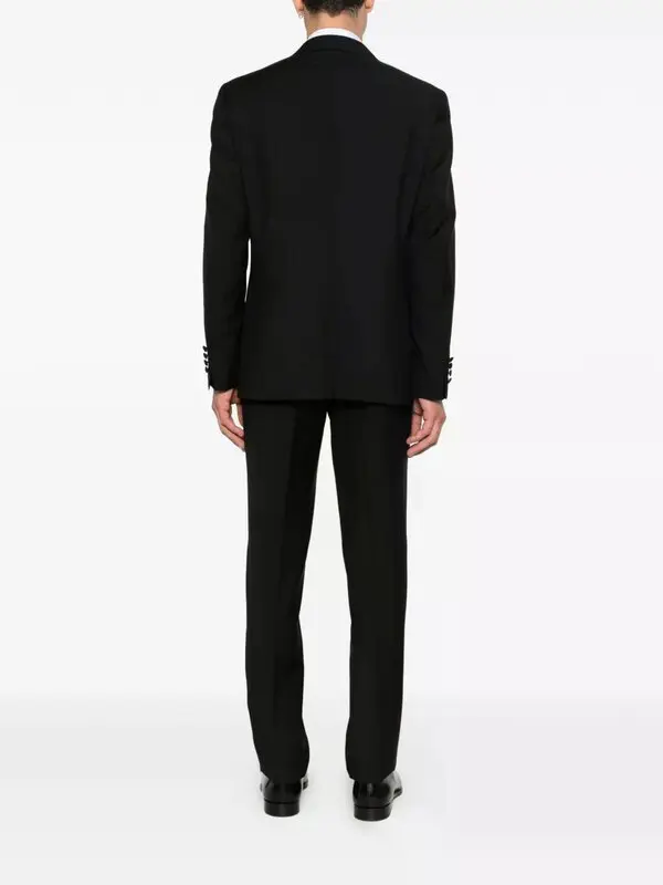 Canali Logo-patch Double-breasted Dinner Suit - Black