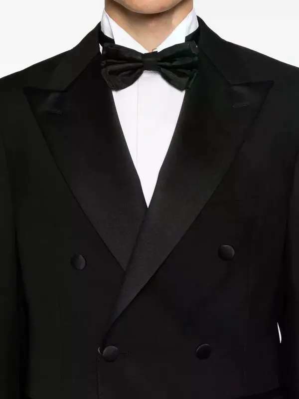 Canali Logo-patch Double-breasted Dinner Suit - Black