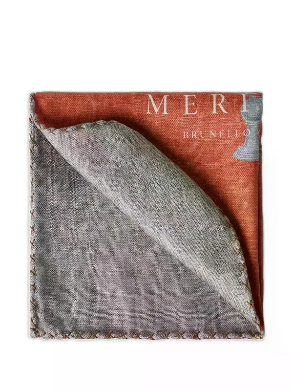 Brunello Cucinelli Graphic-print Handkerchief - Orange